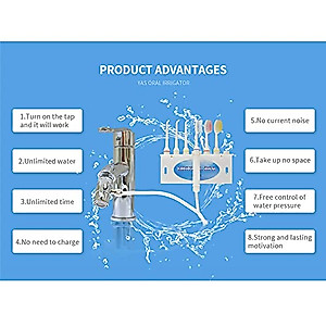 Water Flosser for Family Use 3 Jet Tips & 3 Toothbrush for Faucet & Shower, Oral Irrigator Non-Electric Safety , Dental Oral Care Tooth Cleaning
