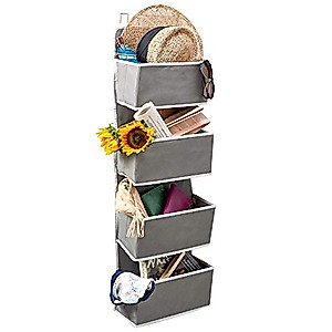 EZOWare 2PACK Over the Door Hanging Organizer with 4 Pocket, Home Storage Organizer with Hook for Pantry Baby Nursery Bathroom Closet Dorm