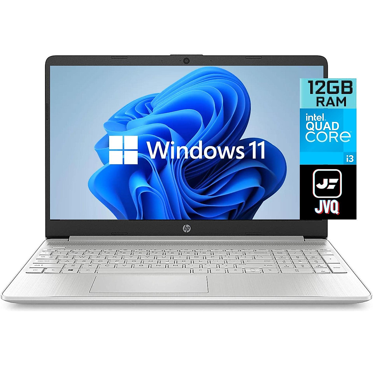 2022 Newest HP 15.6" HD Laptop Computer, 11th Gen Intel Quad-Core i3-1125G4(Up to 3.7GHz, Beat i5-10210U), 12GB RAM, 256GB PCIe SSD, Webcam, Bluetooth, Wi-Fi, HDMI, USB-C, Windows 11 S, Silver+JVQ MP