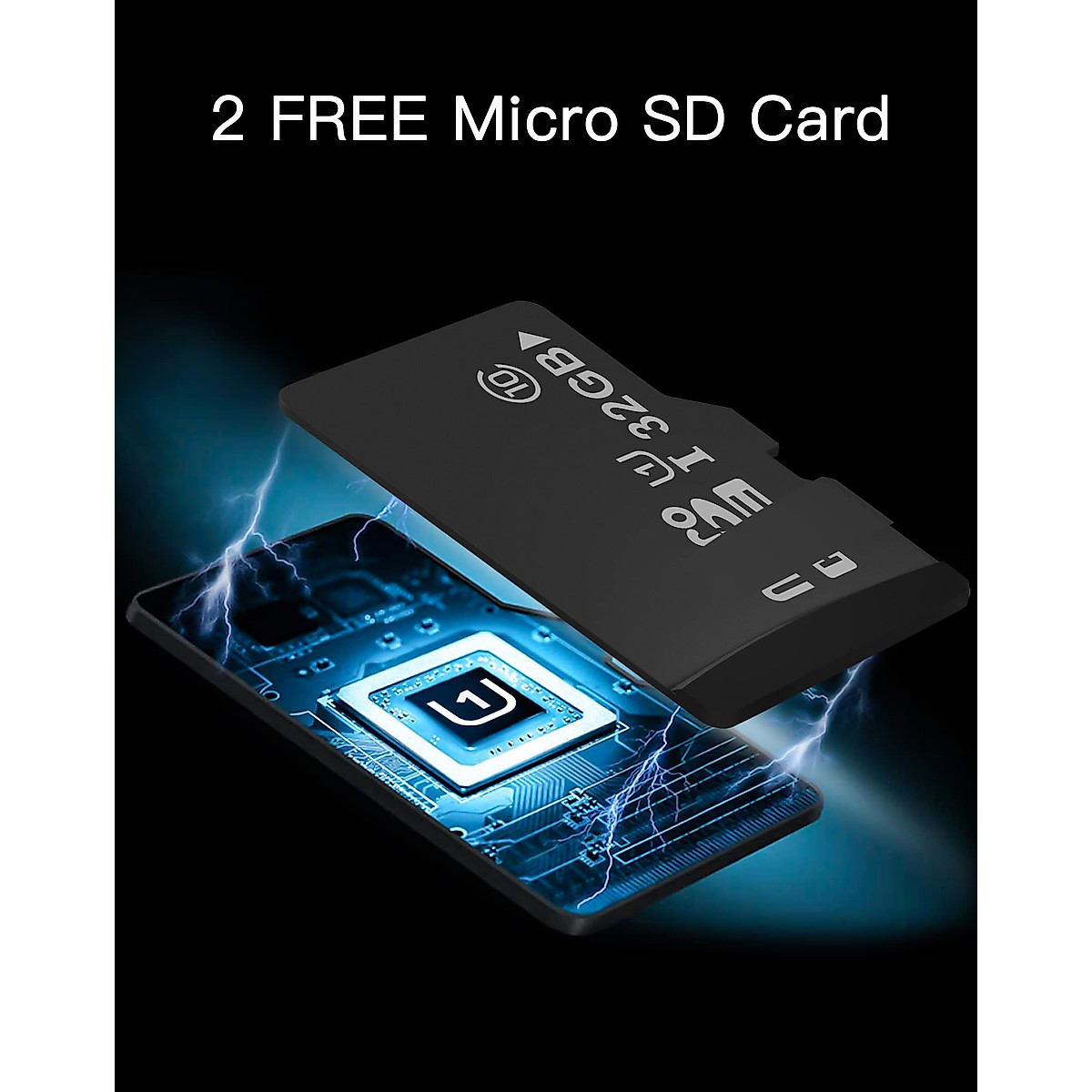 LaView Security Cameras for Home + 2X 32GB SD Cards, PT Home Security Camera System with Motion Detection, Two-Way Audio, Night Vision, Indoor WiFi Camera for Baby/pet, Alexa, USA Cloud Service