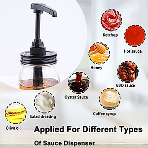Mason Jar Syrup & Sauce Honey Dispenser Pump Lids for Regular Mouth (2 Pack), Airtight & Leak-Proof Kitchen Food Grade Coffee Syrup Dispenser Pump (Jar Not Included)