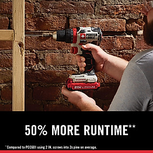 PORTER-CABLE 20V MAX* Cordless Drill / Driver Kit, 1/2-Inch (PCCK607LB)