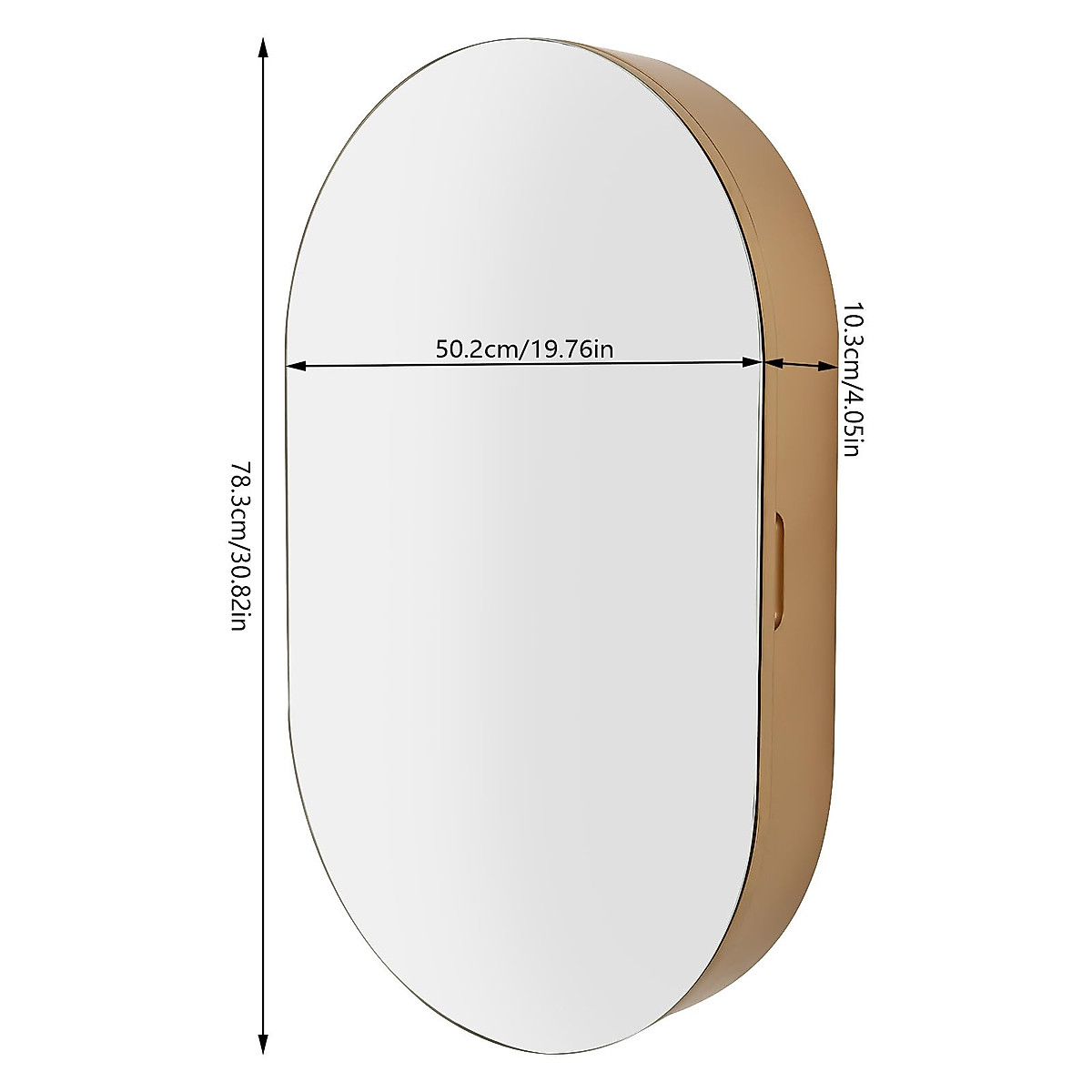ZHIMIFU Oval Cabinet Mirror Bathroom Medicine Cabinet with Mirror Wall Storage Cabinet Vanity Wall Mirrors for Home Decor Bathroom Bedroom Living Room or Hallway,19.8” W x 30.8” H(Gold)