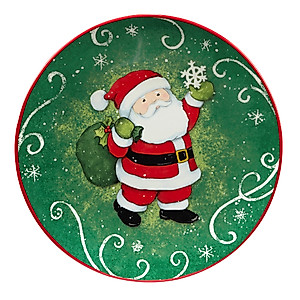 Certified International Holiday Magic Santa 9" Dessert/Salad Plates, Set of 4