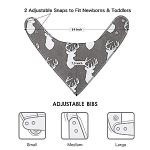 LNGLAT 3-Pack Baby Bandana Drool Bibs for Boys and Girls with Adjustable Snaps, Organic Cotton Soft and Absorbent Toddler Baby Paisley Pattern Bibs for Drooling and Teething