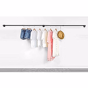 SERENITA 74.5" Super Long Industrial Pipe Clothing Rack 73 inch, Hanging Rod for Closet, Wall Mounted Multi Purpose (73 inch 1 Pack)