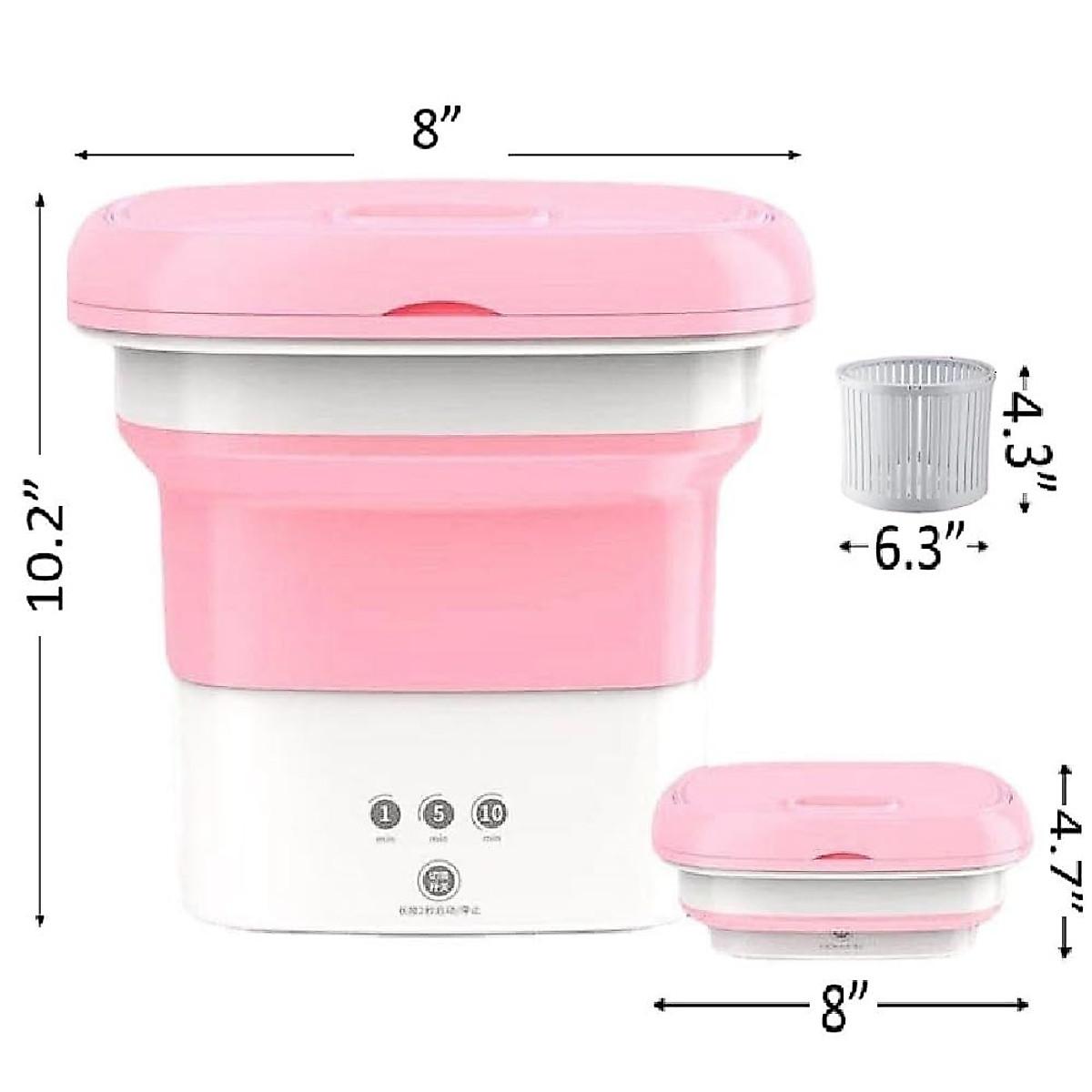 FlexiWash Portable Washing Machine, Mini Washing Machine with 3 Modes Deep Small Foldable Bucket Washer for Camping, RV, Travel, Small Spaces, Lightweight and Easy to Carry