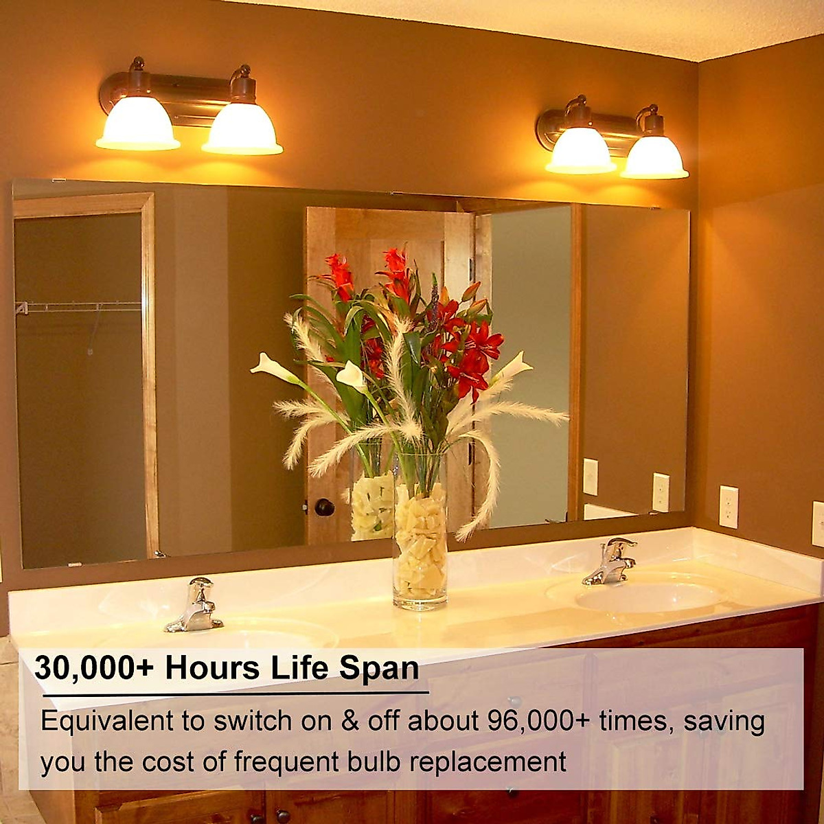 Vinaco E12 LED Bulb, 2 Pack E12 Candelabra Bulb 40 Watt Warm White 3000K, High Brightness 400LM & 25000+ Long Lifespan E12 Bulb, E12 Candelabra Base, E12 Light Bulb Great for Ceiling Fan Light Bulb