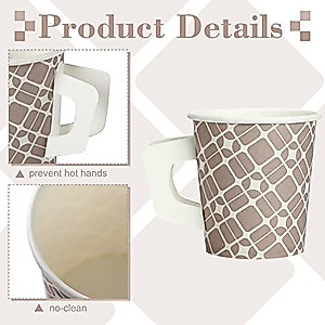 100 Pack Disposable Espresso Cups with Wide Comfort Handles, 4 oz Espresso Paper Cups Party Disposable Cups for Coffee, Tea, Cocoa, Juice, Milk