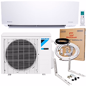 Daikin 9,000 BTU 20 SEER2 OTERRA Series Ductless Mini Split Heat Pump System w/Maxwell 16’ Installation Kit and Wall Mounting Bracket (230V)