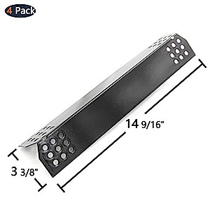 Hongso PPG371 (4-Pack) Porcelain Steel Heat Plate, Heat Shield, Heat Tent, Burner Cover, Vaporizor Bar Replacement for Grill Master 720-0697, 720-0737, Nexgrill 720-0830H, 720-0783E Gas Grill Models