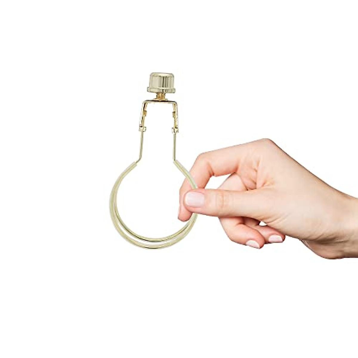 I Like That Lamp Clip On Lampshade Adapter (1 Pack), Classic Brass Gold Finish, Includes 1 Light Bulb Clip Shade Adapter, 1 Matching Finial and 2 Silicone Levellers, Fits All Standard Size Bulbs