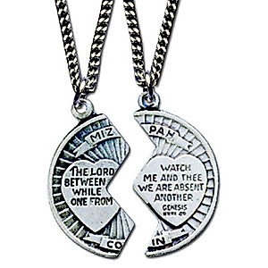 H J Sherman Mizpah Necklace Set Sweetheart Gift Lord Watch Between Me and Thee Mizpah W Gift Box