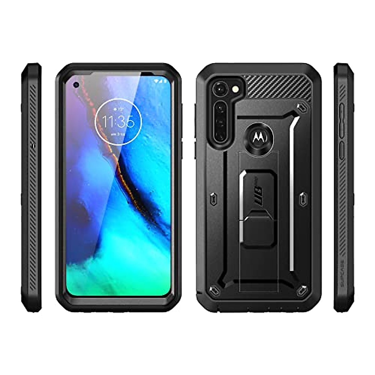 SUPCASE Unicorn Beetle Pro Series Case for Moto G Stylus 2020 [Not Fit 2021/2022 Version], Built-in Screen Protector Full-Body Rugged Holster & Kickstand Case (Black)