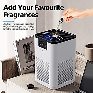 AROEVE Air Purifiers with Aromatherapy Function(MK06-White) with Three H13 HEPA Air Filter(One Basic Version & Two Standard Version) Filter Pet Smoke Pollen Dander Hair Smell For Home