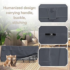 HWmatyCover Patio Bistro Set Cover, Outdoor Bar Set Cover 80 Inch, Heavy Duty Waterproof Patio Bistro Table Cover, All Weather Protection Patio Furniture Cover with Air Vent, 80"W x 39"D x 30"H, Grey