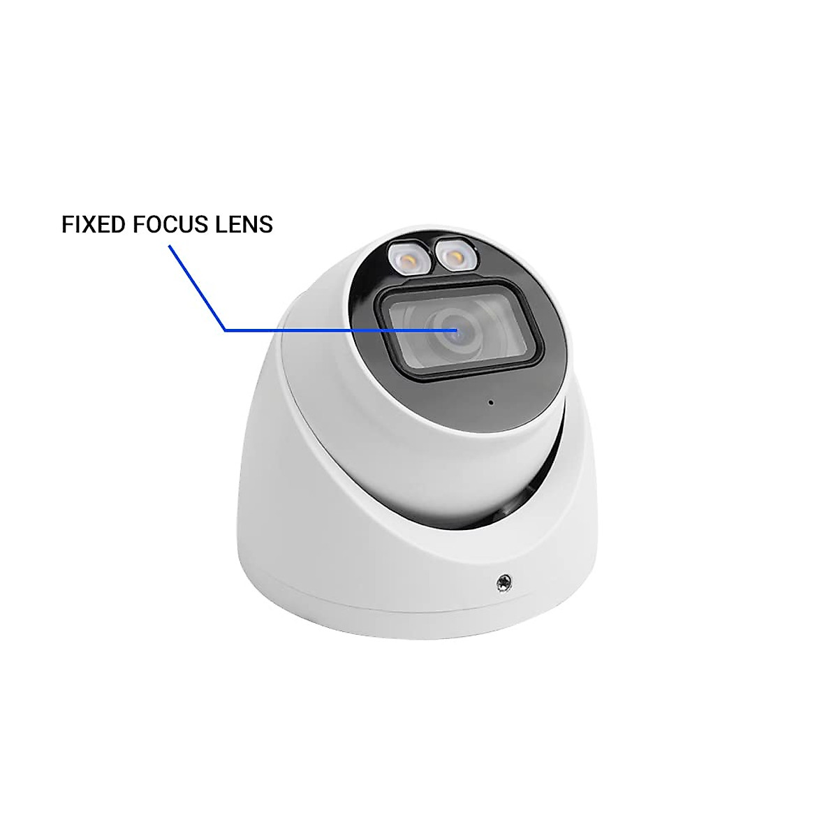 R-Tech 2MP TVI Turret Dome Security Camera with HD Night Color Vision, Analog Camera, IP67 Outdoor Weatherproof, 4-in-1 AHD/CVBS/CVI/TVI/– 2.8mm Fixed Lens – White