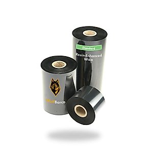 6 Rolls Wolfbarco 4.33" x 1476' (110mm x 450m) Black Standard Wax Thermal Transfer Ribbon Compatible with Zebra ZT200, ZT220, ZT230, ZT410, ZT420,TEC, INTERMEC, Citizen, TSC, GODEX, ARGOX Printers