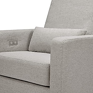 Babyletto Sigi Electronic Power Recliner & Glider with USB Port in Performance Grey Eco-Weave, Water Repellent & Stain Resistant, Greenguard Gold and CertiPUR-US Certified