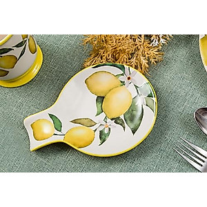 Bico Lemon Dreams Ceramic Spoon Rest, House Warming Gift, Dishwasher Safe