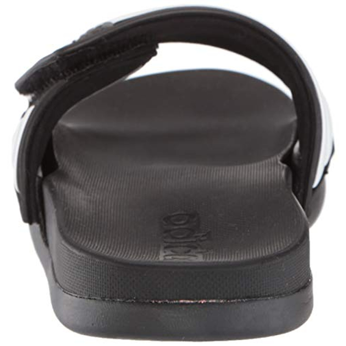 adidas unisex child Adilette Comfort Adjustable Slide, Black, 4 Big Kid US