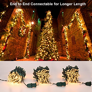 Brizled Warm White Clear Christmas Lights Connectable, 21FT 100 Count Mini Incandescent String Lights Plug in, Waterproof Xmas Tree Lights Green Wire for Indoor Outdoor Home Party Garden Yard Decor