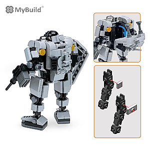 MyBuild Mecha Frame 5 Mech Suit Building Toys Gray Mech Building Bricks Base Defender MF05-A01
