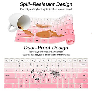 Keyboard Cover for 2023 Dell Inspiron 16 5620 5625 5630 5635 7620 7630 7635 / Inspiron 14 5430 5410 5415 5418 5420 5425 7415 7420 7425 7430 7435 / Dell Inspiron 13 5310 5320 -Ombre Pink