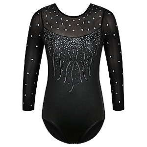 Gymnastics Leotards for Toddler Girls Sparkle Athletic Dancewear Funny Pattern B229_WhitePurple_8A
