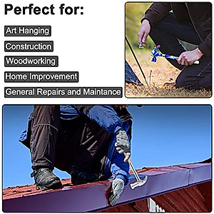 YOUMI 6 in 1 Metal Hammer & Screwdriver Multitool Set with Anti-Slip Grip Handle Slotted/Flat Head Phillips Screwdriver Nail Puller and Claw Hammer Best Gift for Sweetheart(Silver Yellow)