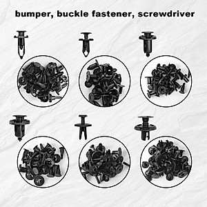 120pcs Retainer Clips Push Type Fasteners 6.8mm 8mm 9mm 10mm - Expansion Screws Replacement Kit with Remover Tool Bumper Push Rivet Clips Compatible with GMC Ford Toyota Honda Chrysler Acura