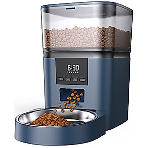 oneisall Automatic Cat Feeders, 17 Cup Timed Dry Food Dispenser for Cats Dogs Pets with Programmable Portion Control, Up to 50 Portions, 6 Meals per Day, Voice Recorder