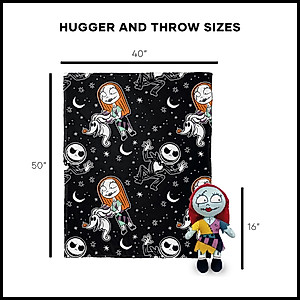 Disney Nightmare Before Christmas Silk Touch with Hugger, Sally Frights, 50 x 40 inches