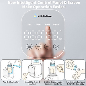 Little Bo Baby Bottle Warmer, 5 in 1 Bottle Warmer Fast Baby Bottle Warmer Baby Food Heater & Defroster Warmer