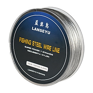 Stainless Steel Fishing Line - 100 Metres, 33 Pound, 0.6mm Nylon Coated, 1x7 Stainless Steel Leader Wire