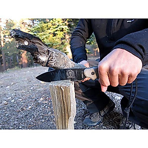 Laser Strike Knife, Black Blade, Micarta Handles, Kydex Sheath