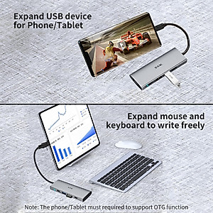 SSK 100W USB-C HUB, USB3.2 Gen 2 10Gbps 5 in 1 Type C Multiport Adapter with 4K HDMI, 2 USB C with 1 PD Powered, 2 USB A 3.2 Gen2 Ports, SuperSpeed USB C Dock for Laptop Macbook Pro Air Dell Hp Lenovo
