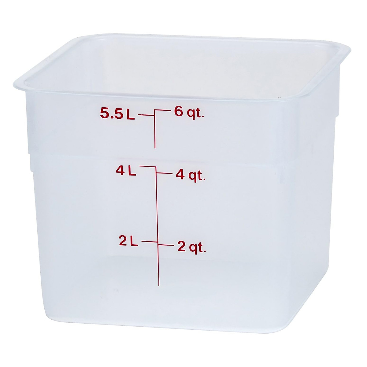 Cambro 6SFSPP190 CamSquare Storage Container, Translucent, 6 qt.