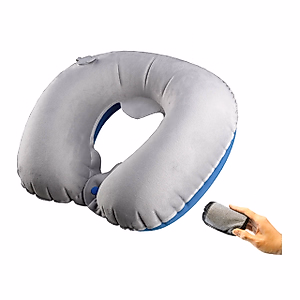 TREKOLOGY Inflatable Neck Pillow for Travel - Ultimate Comfort and Support for Airplanes, Cars, and More - Ergonomic Design for Restful Sleep and Neck Relief - Essential Travel Accessory