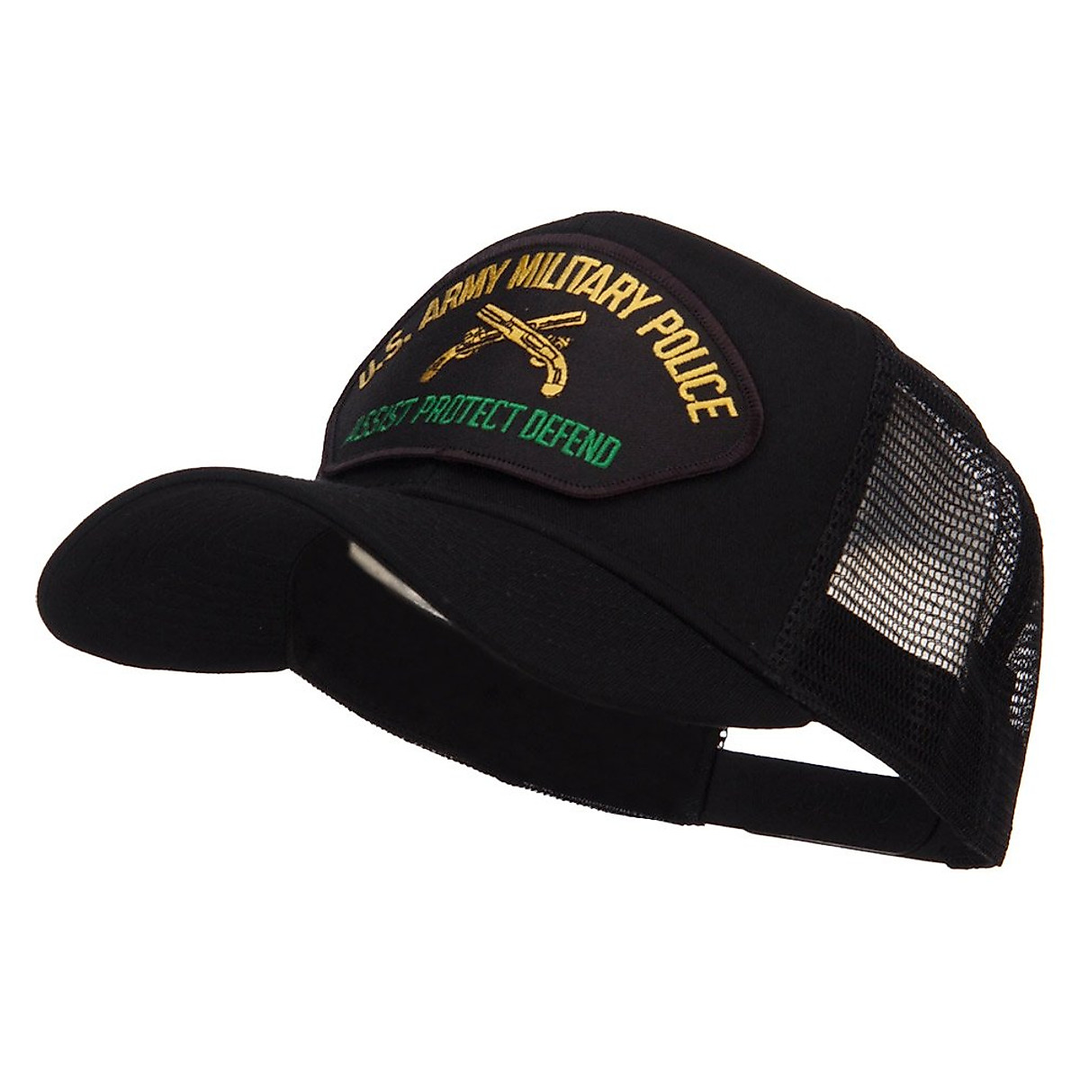 e4Hats.com US Army Military Police Patched Mesh Cap - Black OSFM