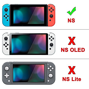 eXtremeRate PlayVital Back Cover for Nintendo Switch Console, NS Joycon Handheld Controller Separable Protector Hard Shell, Customized Dockable Protective Case for Nintendo Switch - Matcha Green