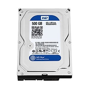 WD Blue 500GB Desktop Hard Disk Drive - 7200 RPM SATA 6 Gb/s 16MB Cache 3.5 Inch - WD5000AAKX