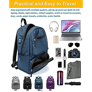 SMITH SURSEE Travel Laptop Backpack 15.6 Inch Business Anti Theft Slim Durable Laptops Backpack with USB Charging Port Water Resistant College School Computer Bag Gifts for Men & Women