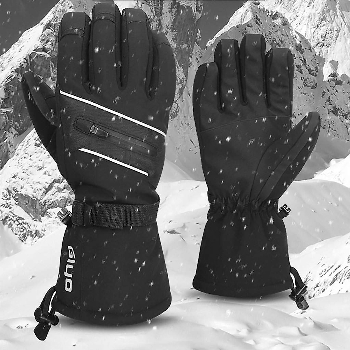 Men Winter Touchscreen Gloves Cycling Gloves Waterproof Thicken Warm Gloves for Running Climbing Skiing Riding Cycling Gloves Mittens