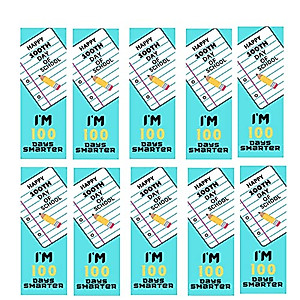 100th Day of School Bookmarks for Kids Classrooms Happy 100th Days of School I'm 100 Days Smarter Bulk 100 Count