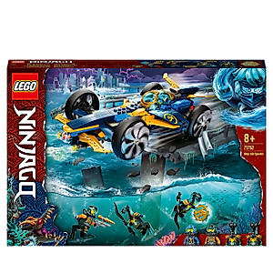 LEGO 71752 NINJAGO Ninja Sub Speeder Building Set, 2in1 Submarine & Car Toys for Boys and Girls with Cole and Jay Minifigures, Gifts for Kids 8 Plus