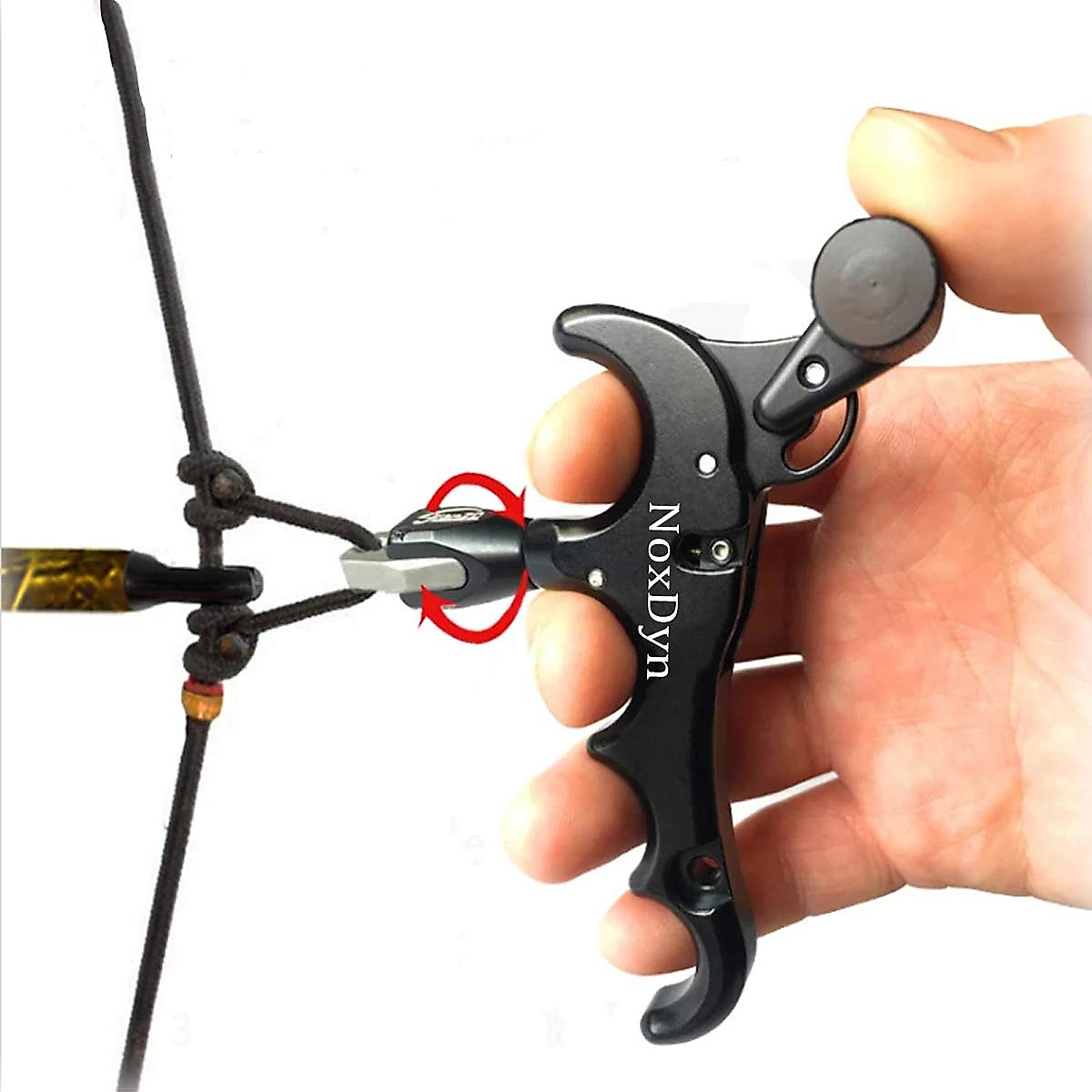 NoxDyn Bow Release 360° Rotatable Thumb Release 4 Fingers (Pure Black)