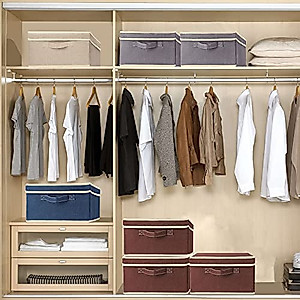 XYXYLY 2 Packs Foldable Storage Bins with Lid, Collapsible Fabric Storage Box with Cover, Stackable Cube Closet Organizer Containers for Bedroom, Office, Closet, Toys, Books, Grey