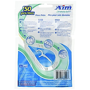 Aim Precision Floss Picks with Fluoridex Thread 50 ct (Pack of 6)