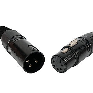 (1.5M) ZVH 3-Pin Female XLR to 5-Pin Male XLR DMX Turnaround Connection for DJ Par Light, Moving Head Light Par Light and Spot Light with XLR Input & Output (2pcs)